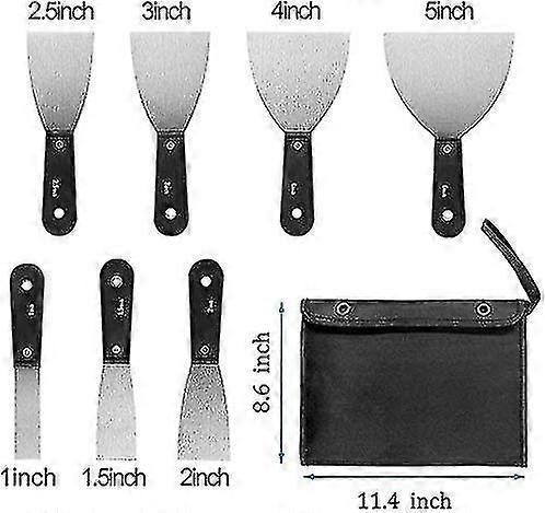 Putty Knives Steel Spatula Set Putty Knife Set 7 Piece Set With Storage ...