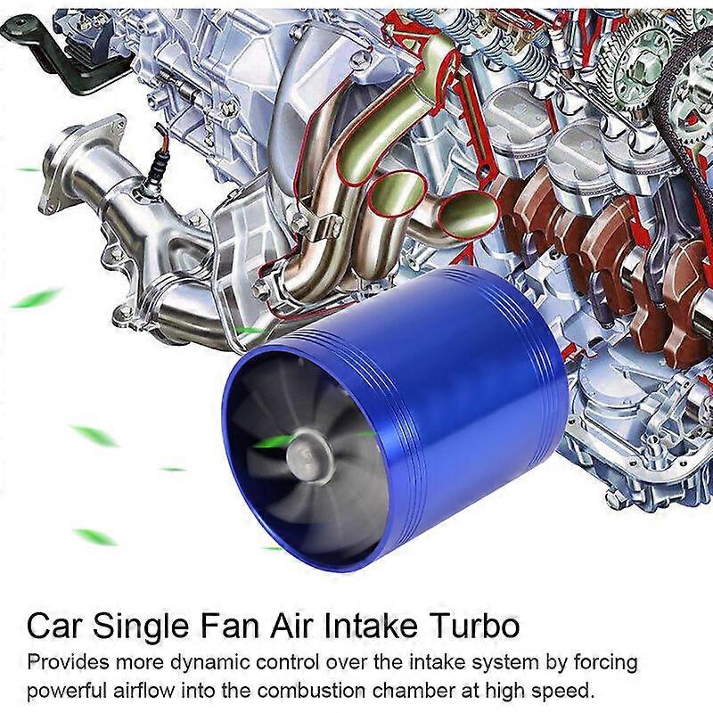 Car Air Intake Turbonator Twin Fan Turbine Super Charger Gas Fuel Saver ...