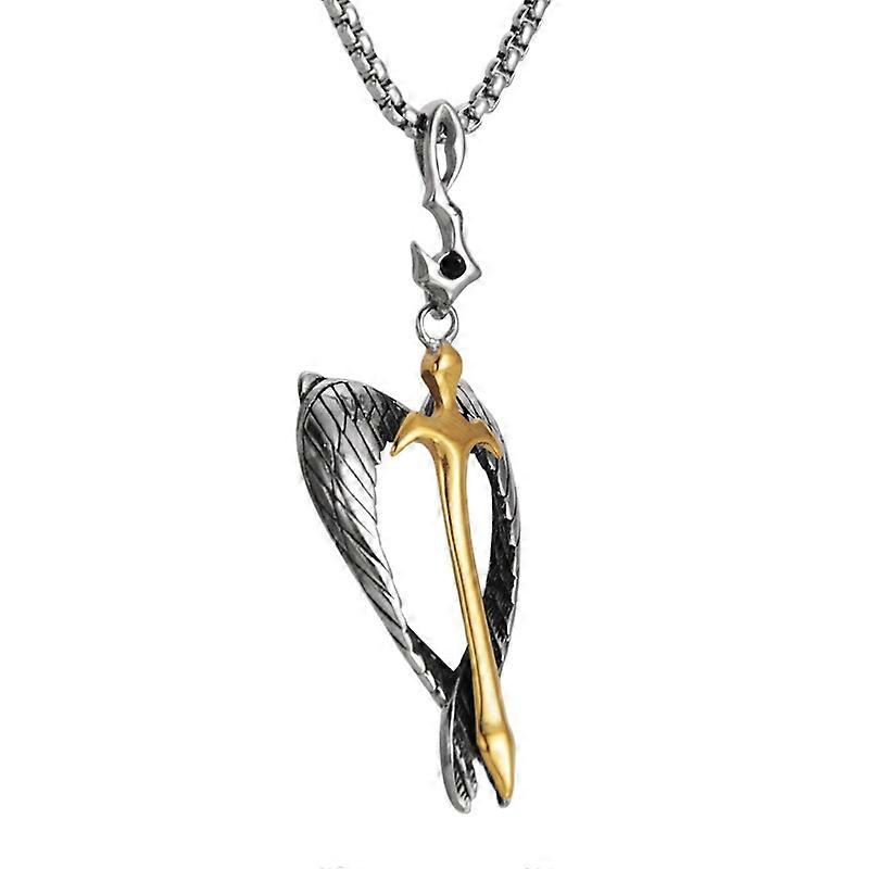 Christian Pendant Necklace Guardian Angel Wings Sword Cross Living In ...