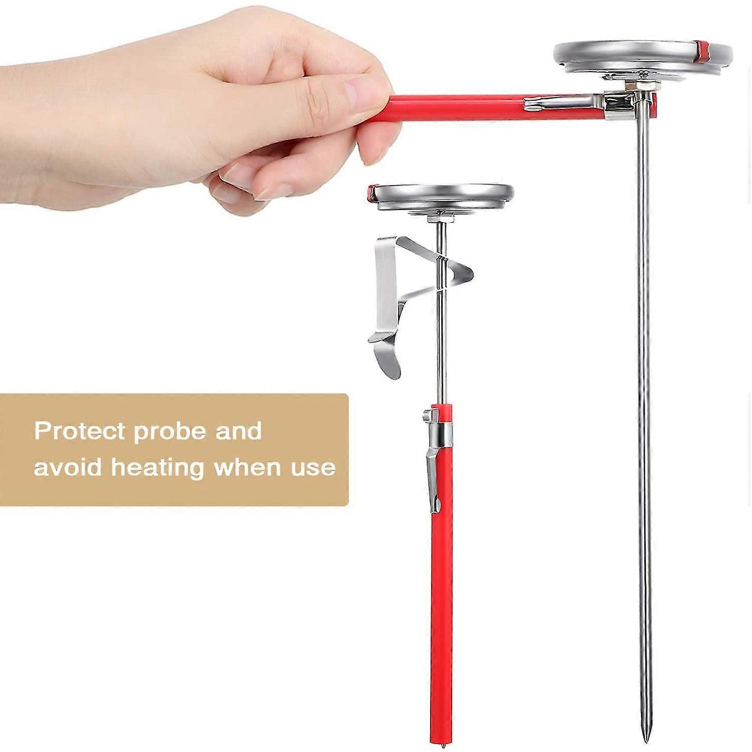 2 Pieces Stainless Steel Thermometer Read Dial Thermometer 11.8 Inch ...