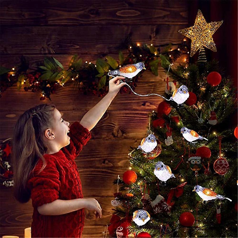 Outdoor Christmas Decorations Birds String Lights,led Acrylic 5 Birds ...