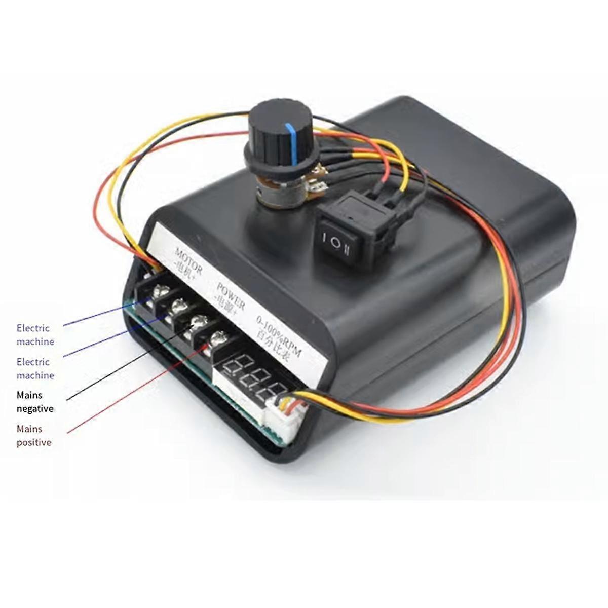 DC 10-55V 60A PWM Motor Speed Controller 0-100% RPM LED Digital Adjustable CW CCW Forward ...