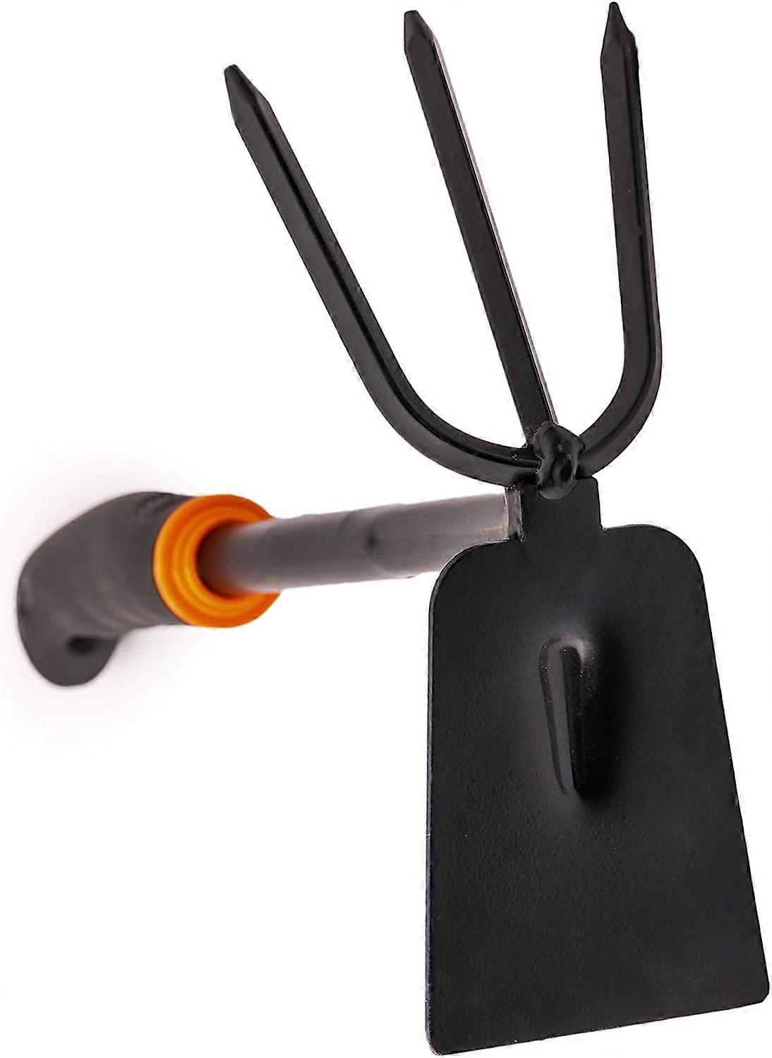 3-Tine Deluxe Hoe & Broadleaf Pickaxe 7cm, 32cm Long | In black ...