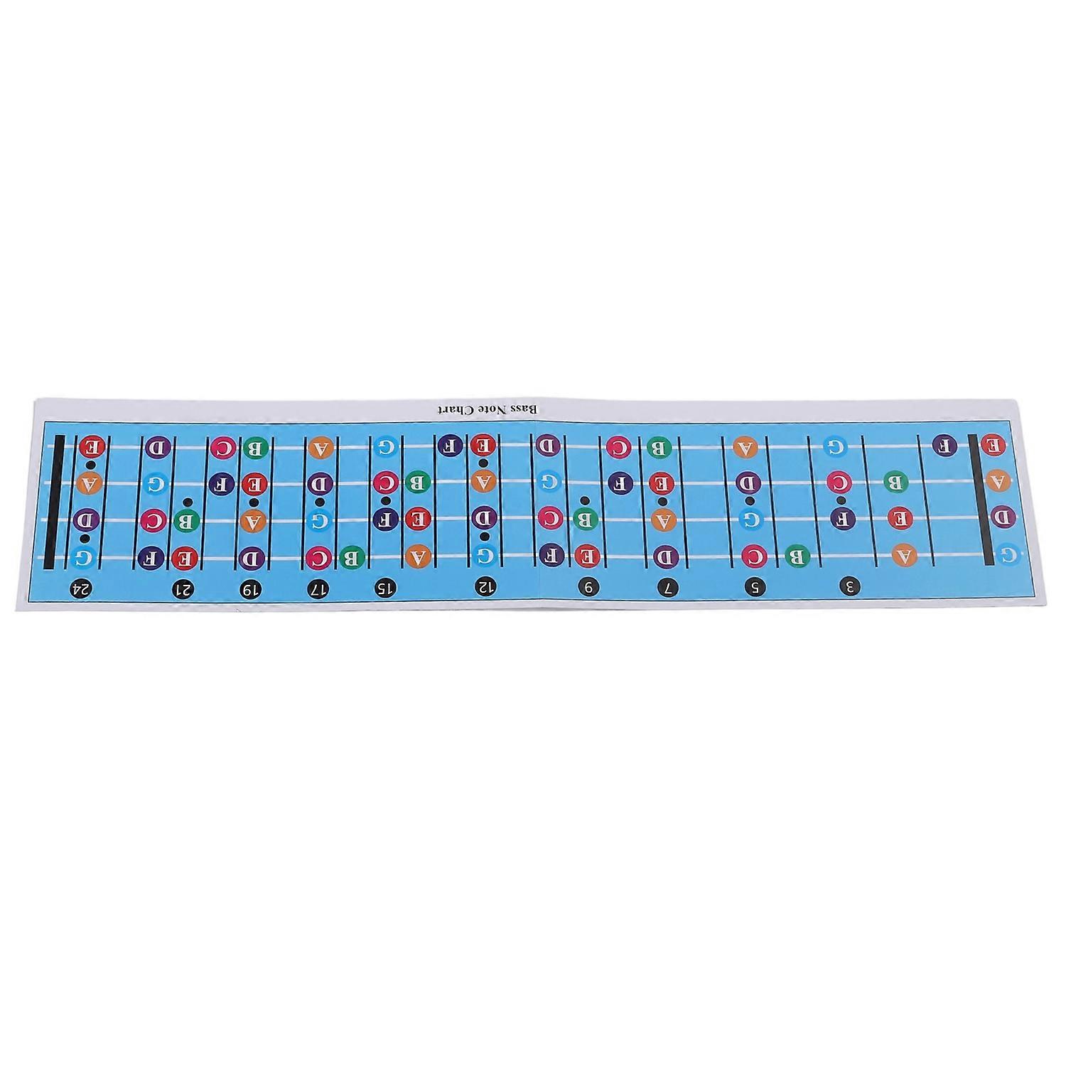 Bass Guitar Fretboard Note Chart Color Coded Quick Learning 4 String ...