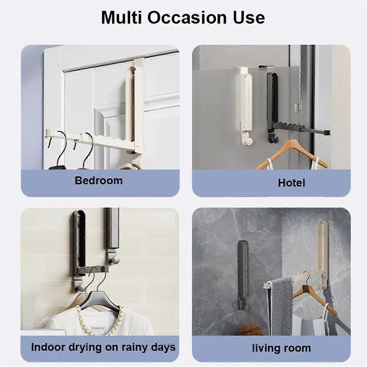 Expandable Folding Wall Hook - Portable Drying Rack, Hidden Robe, Towel ...