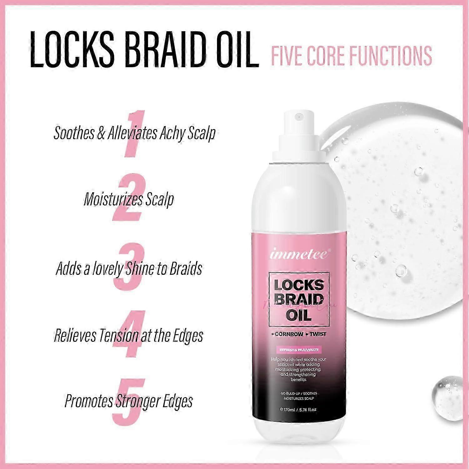 Locks Braids Oil - Refreshes Dry & Itchy Scalp, Promotes Stronger Edges ...