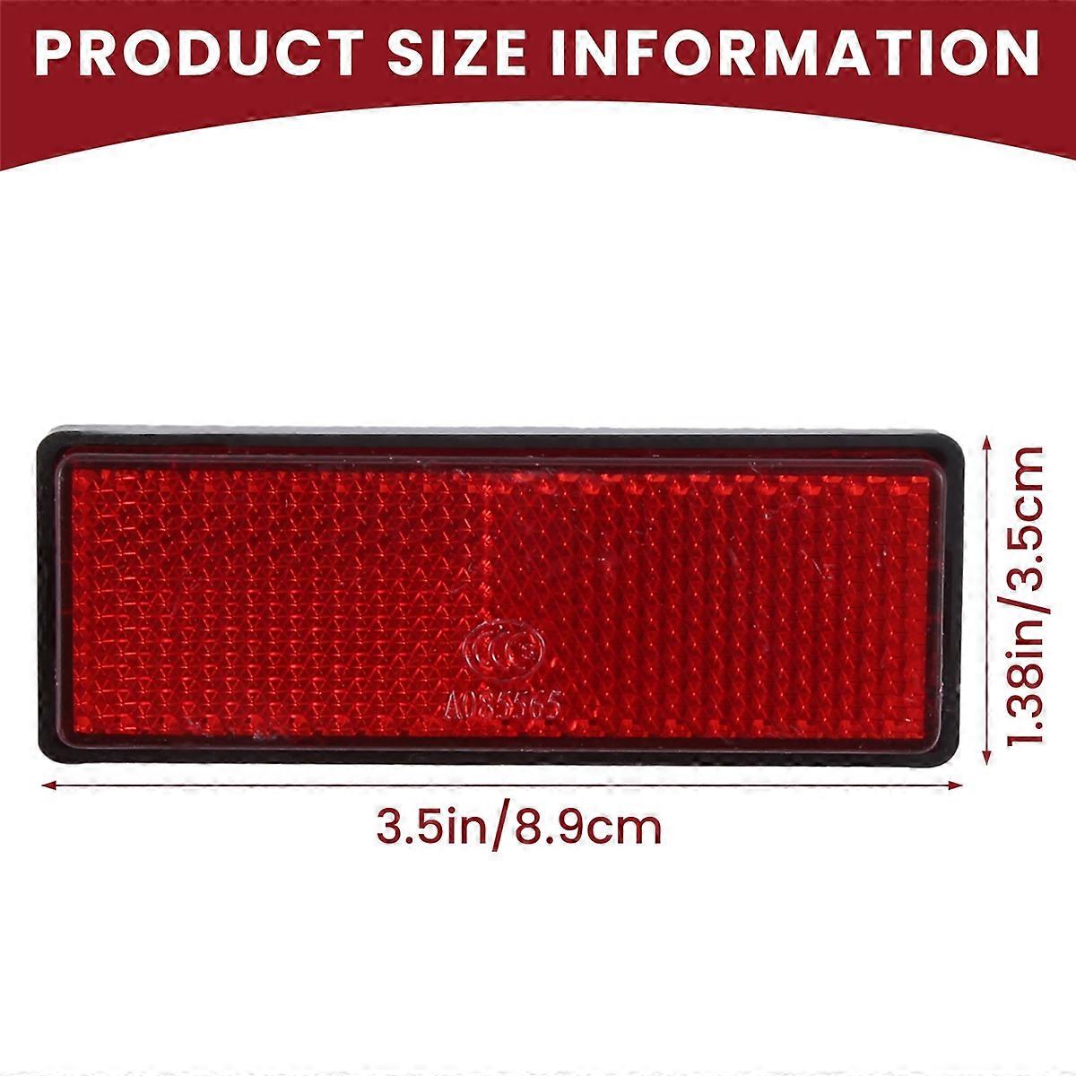 rectangle red Reflectors Universal For Motorcycles ATV Bikes Dirt Bikes ...