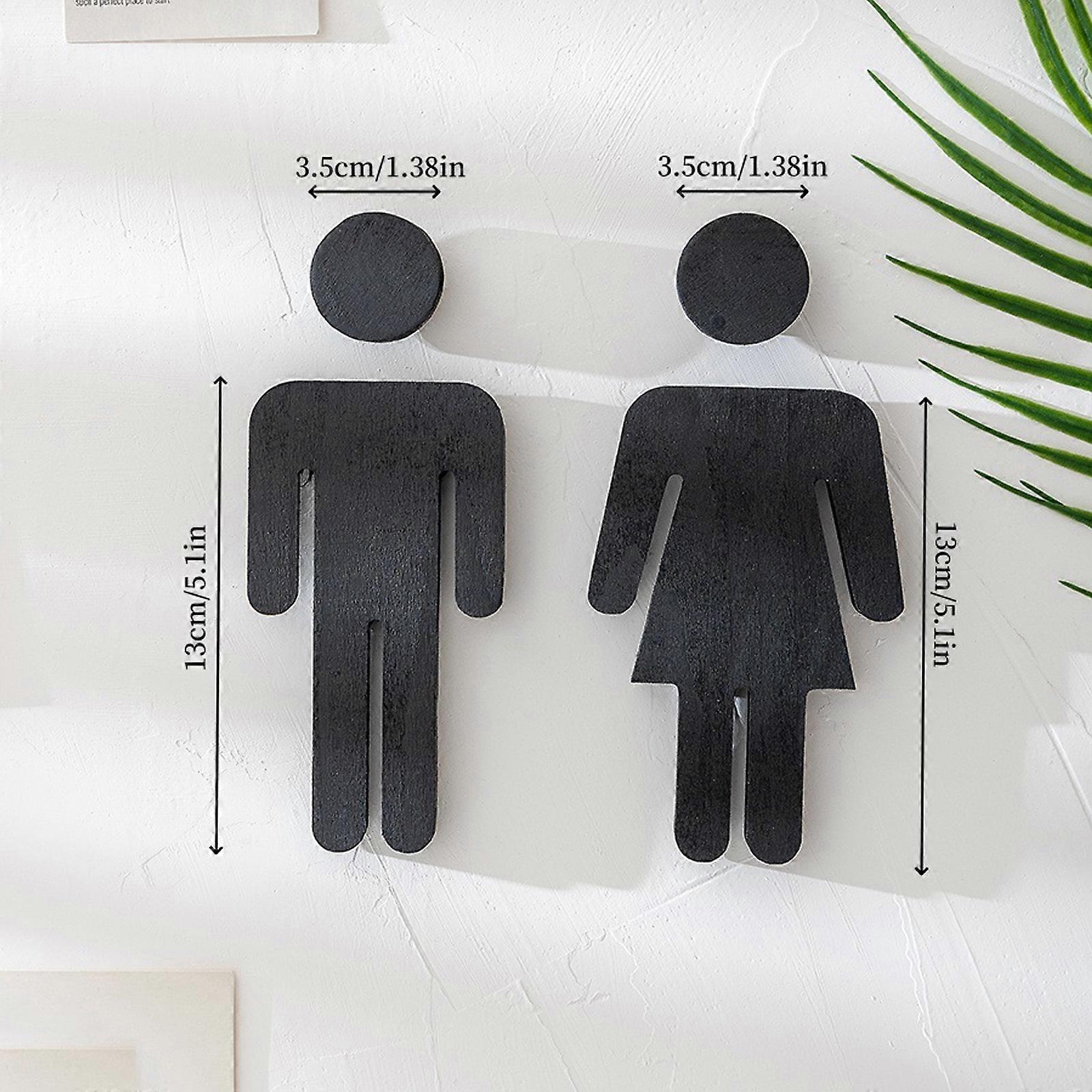 Elegant Wood Bathroom Signs Men and Women Toilet Door Signs Restroom ...