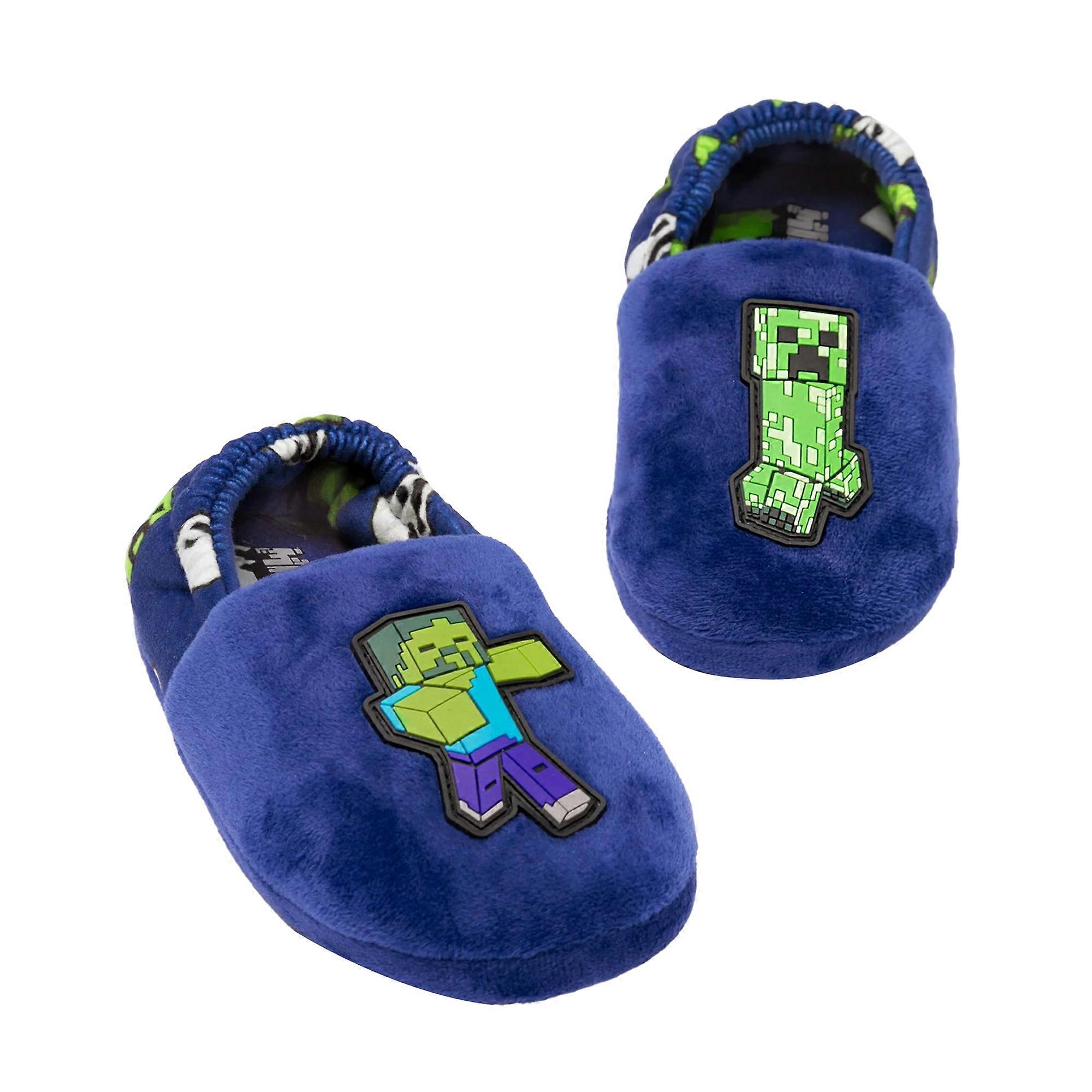 Minecraft Childrens/Kids Zombie Vs Creeper Slippers | Fruugo UK