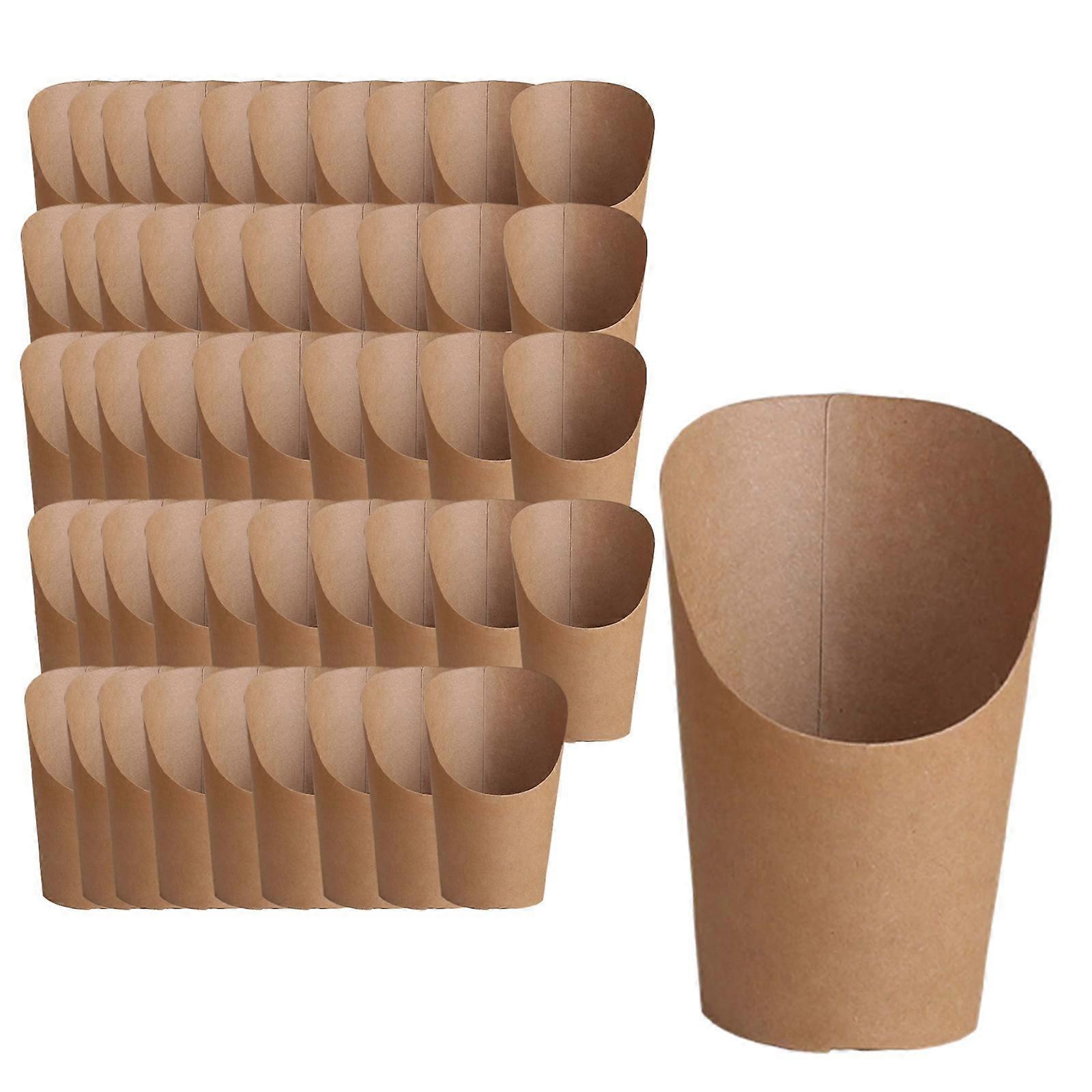 100 Pieces Fry Holder Kraft Paper Cups Holder Paper Cones for | Fruugo UK