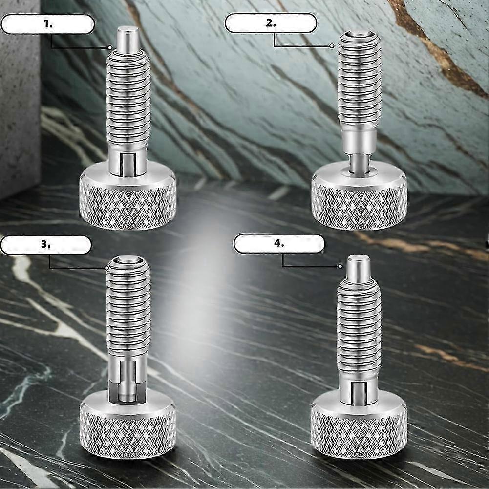 2Pcs M8 Stainless Steel Hand Retractable Spring Plungers with Knurled ...