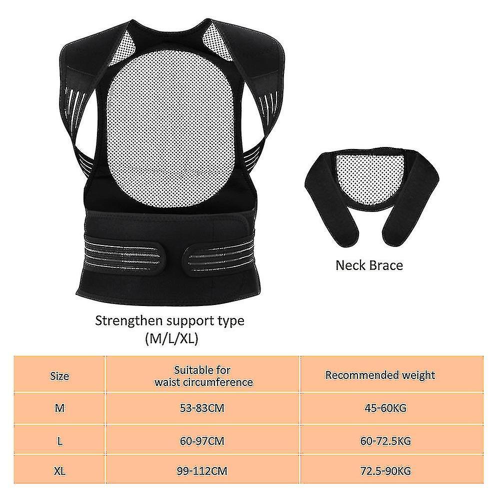 Magnetic Therapy Self-heating Waist Back Shoulder Support Posture ...