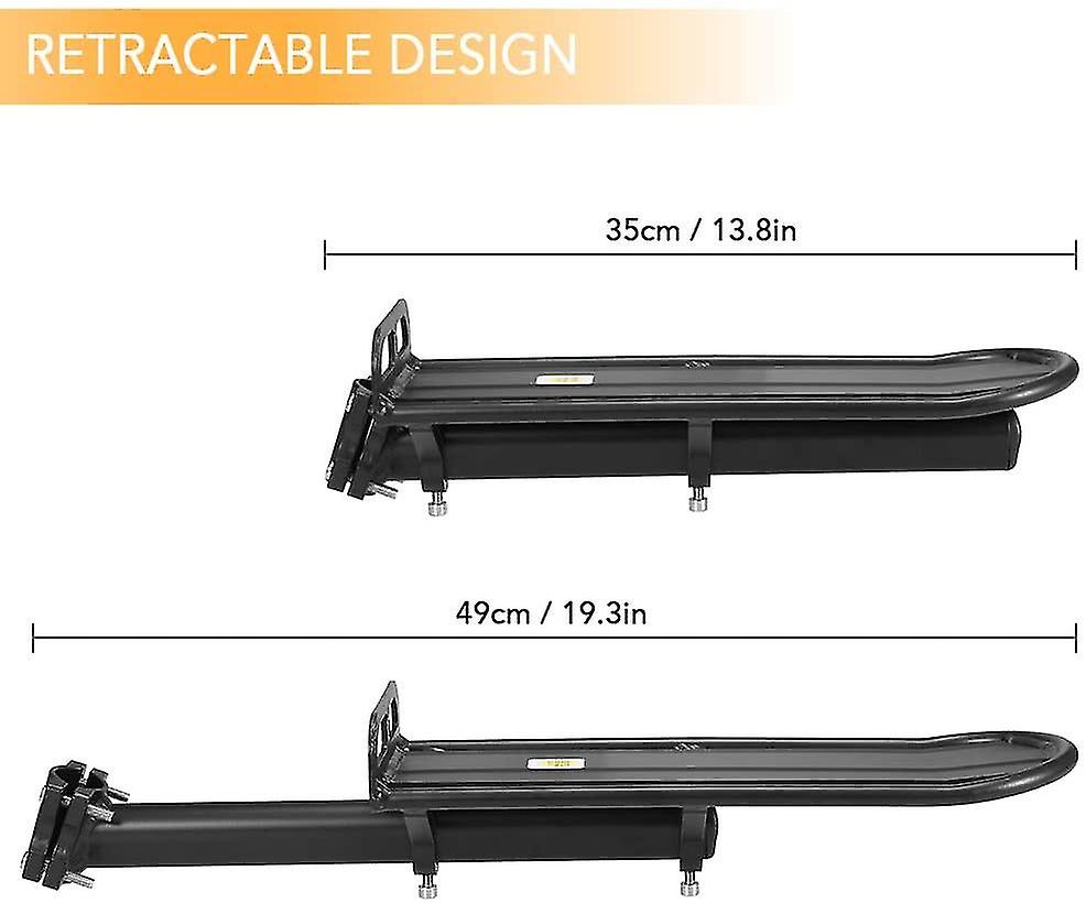 Rear Bike Rack Bicycle Cargo Rack Retractable Aluminum Alloy Bike Mount ...