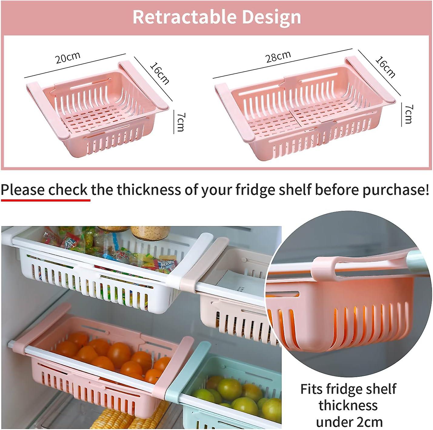 Collapsible Fridge Storage Box With Drawer Organizer Fridge Storage Box ...