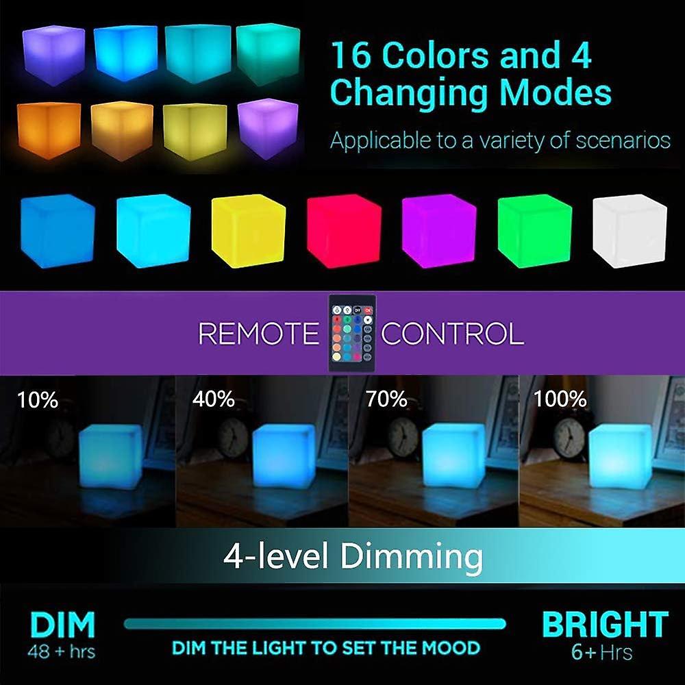 LED Light Cube:RGB (4 inch) 16 Colors Cool Cosmic Cube Lights with ...