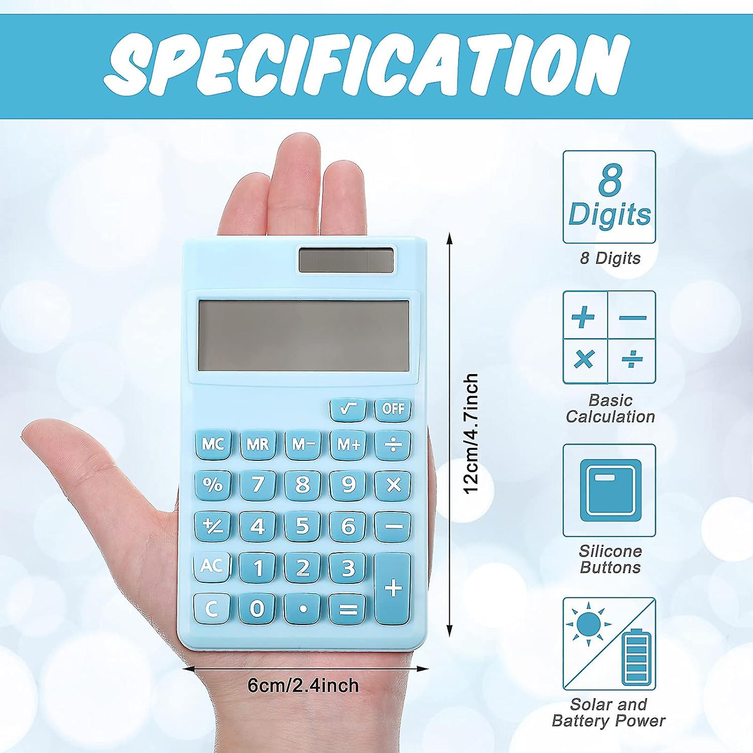 Small pocket basic calculator, mini desktop calculator, 8-digit LCD ...