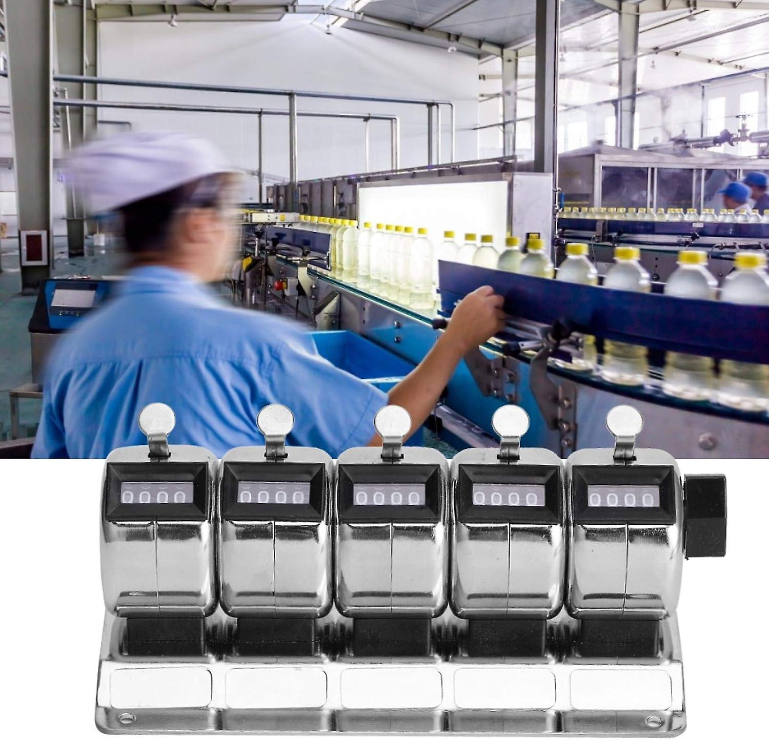 Metal Counter Mechanical Manual Clicker, Silver, 4 Digits, 5 Units ...