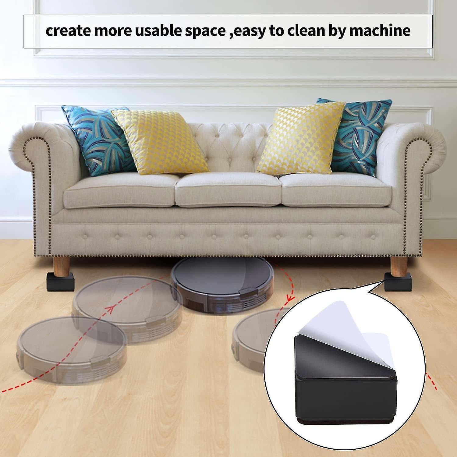 Bed Risers Furniture Risers Add 2 Inch Height, Solid Steel Supports ...