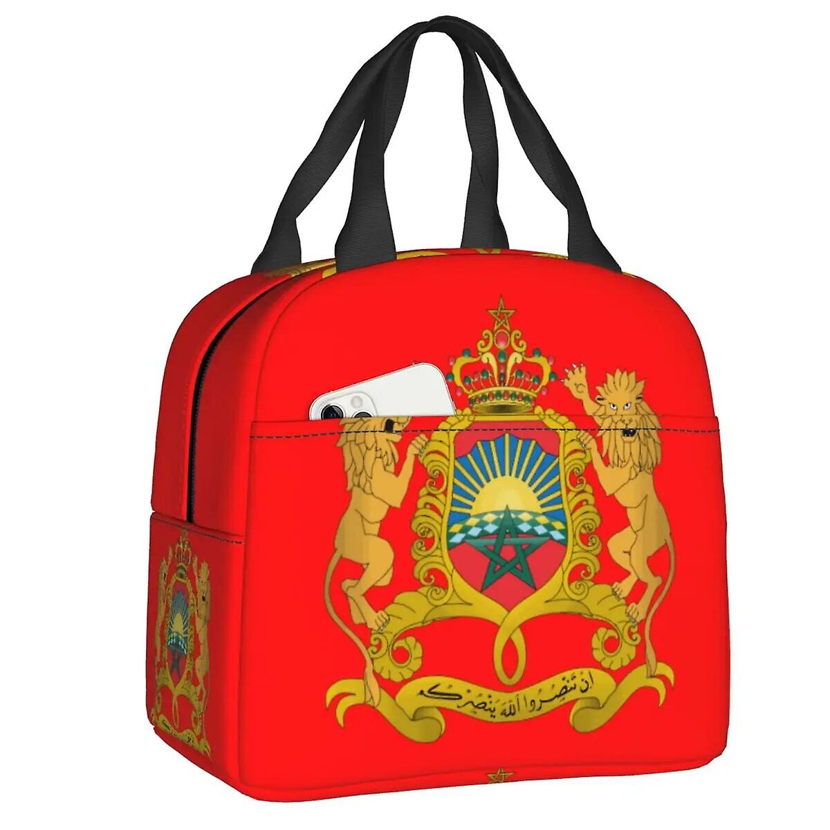 Morocco Flag Lunch Bag Men Women Moroccan Patriotic Cooler Thermal ...