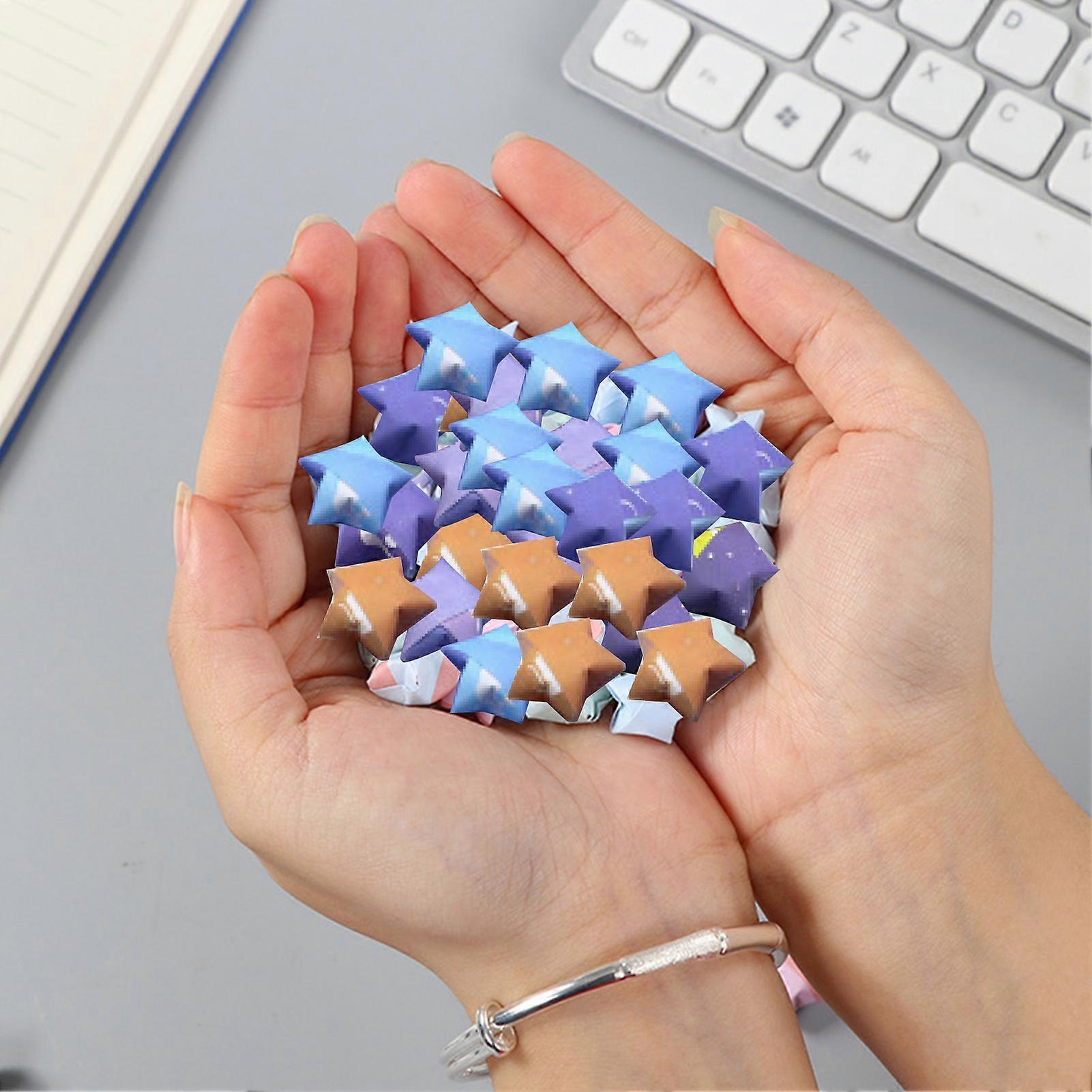 10 Packs/1360 Sheets Star Origami Beautiful Starry Sky Pattern Origami ...