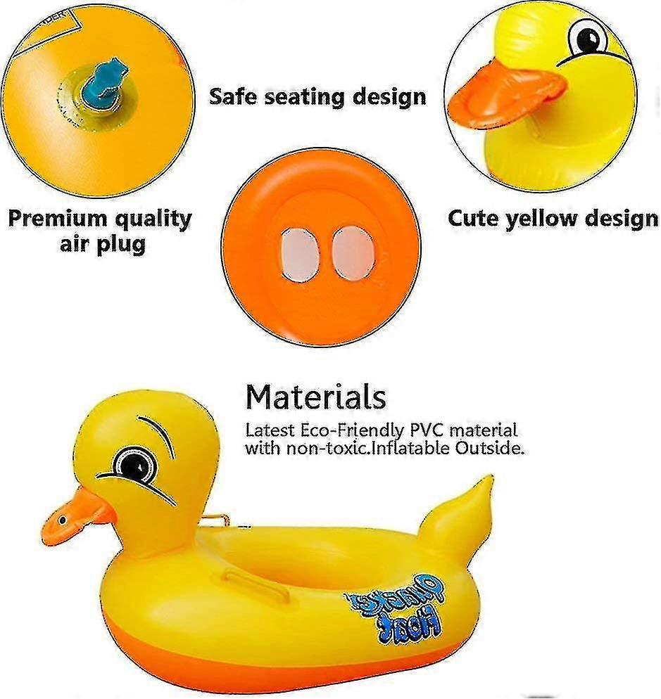 Inflatable Swim Ring For Kids, Little Yellow Duck Pool Float Early S ...
