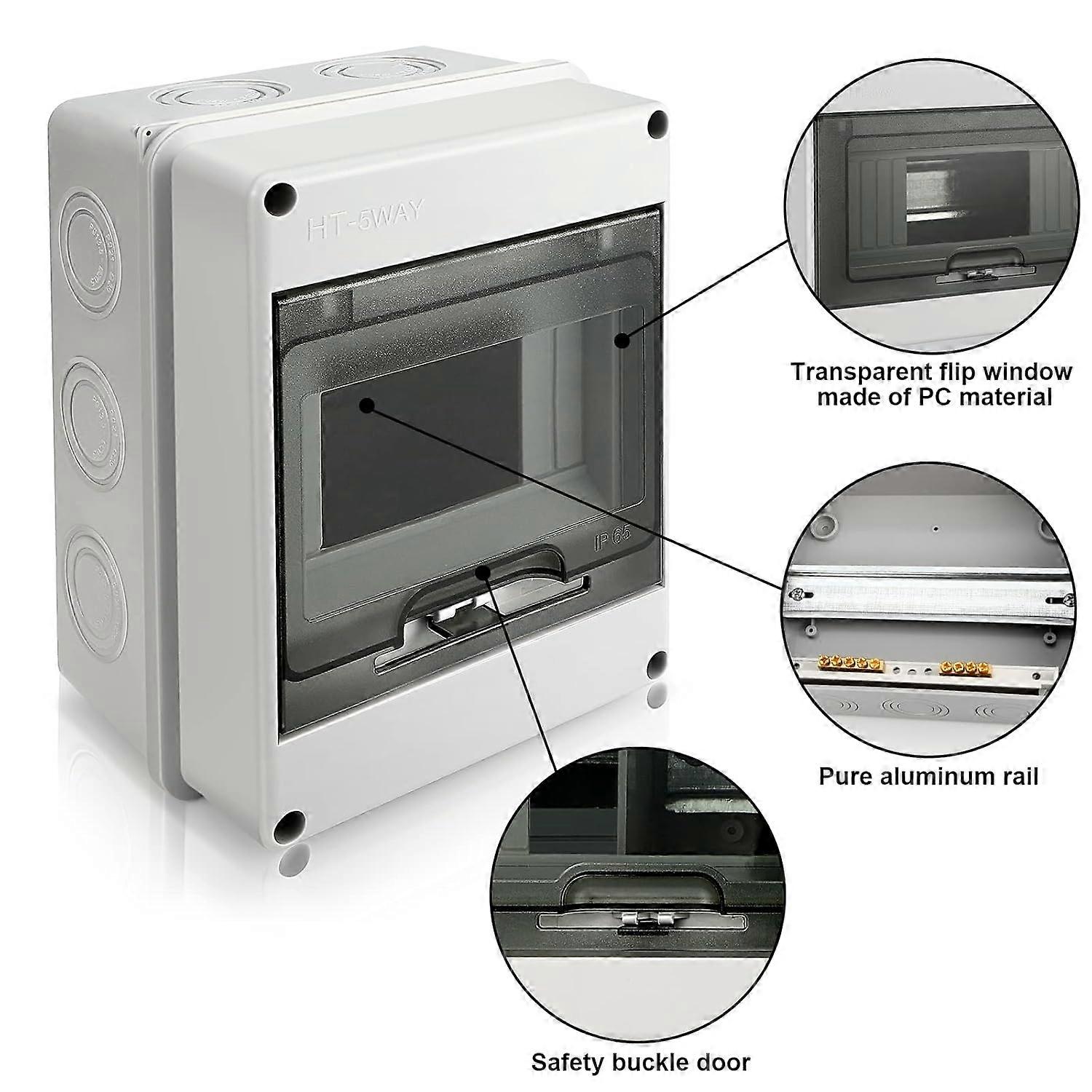 Waterproof Electrical Box, IP65 5-MODULES Electrical Circuit Breaker ...