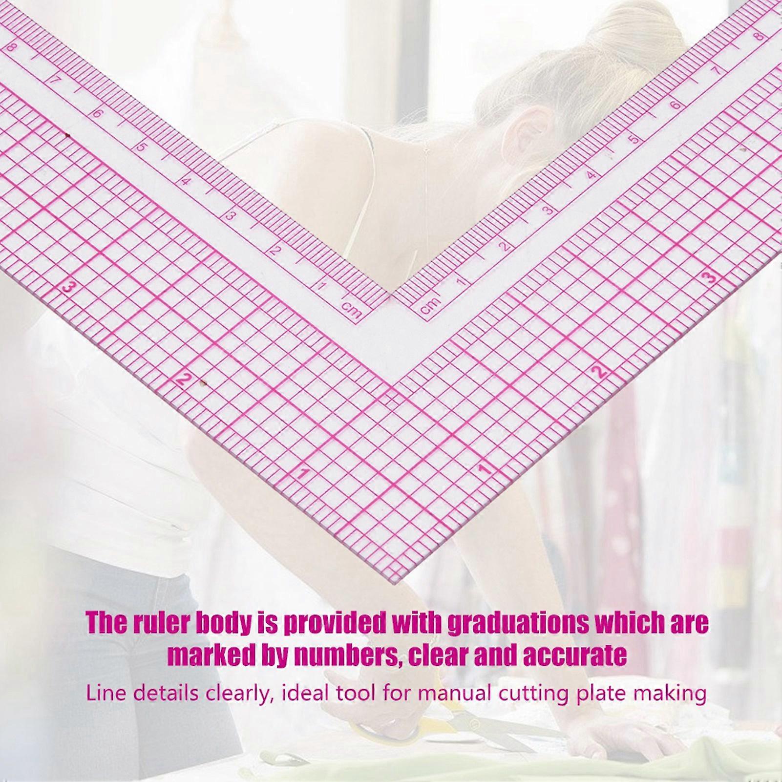 Plastic L Square Shape Sewing Measuring Measure Ruler Professional ...