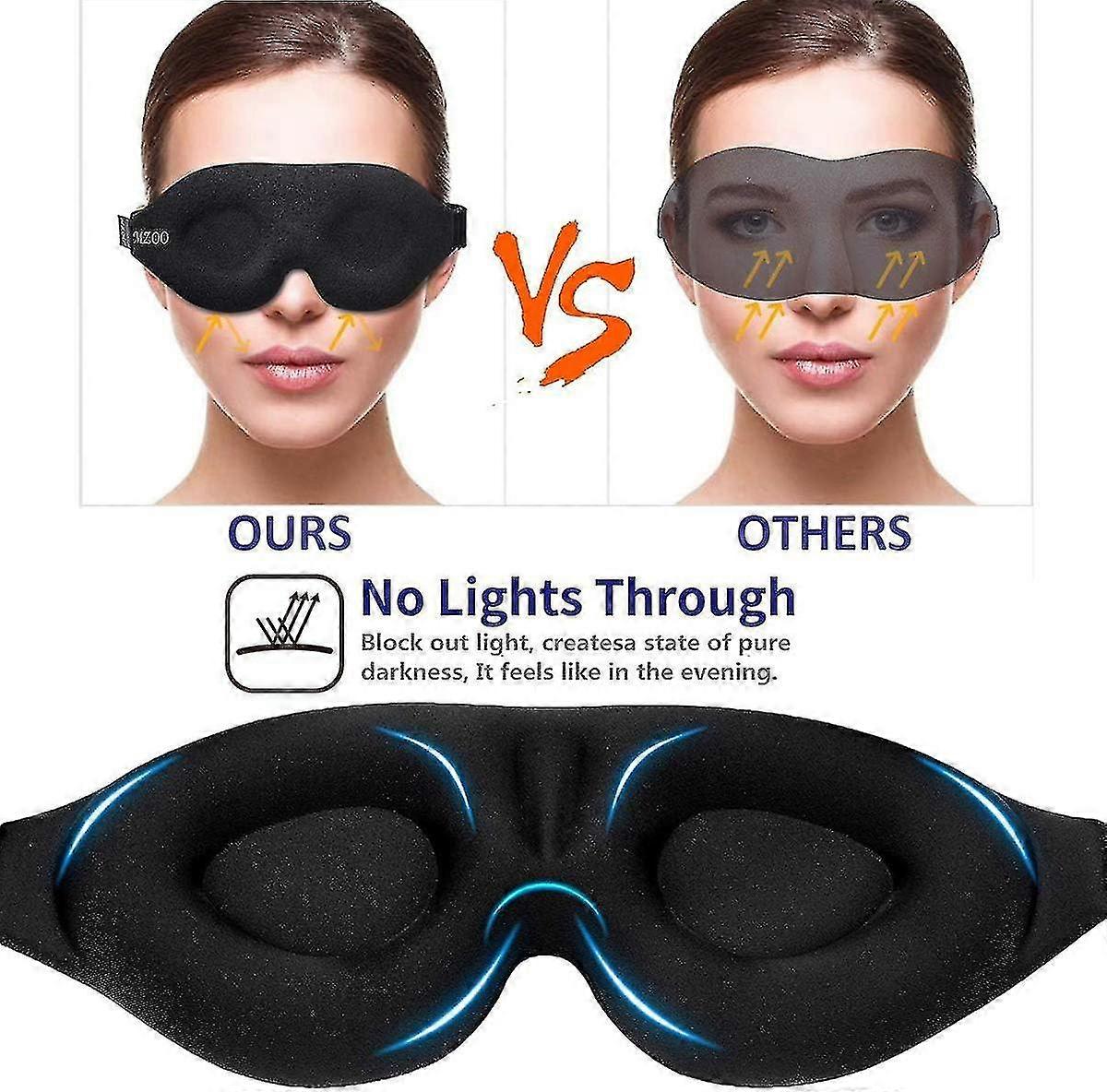 Sleep Eye Mask For Men Women, 3d Contoured Cup Sleeping Mask Blindfold ...