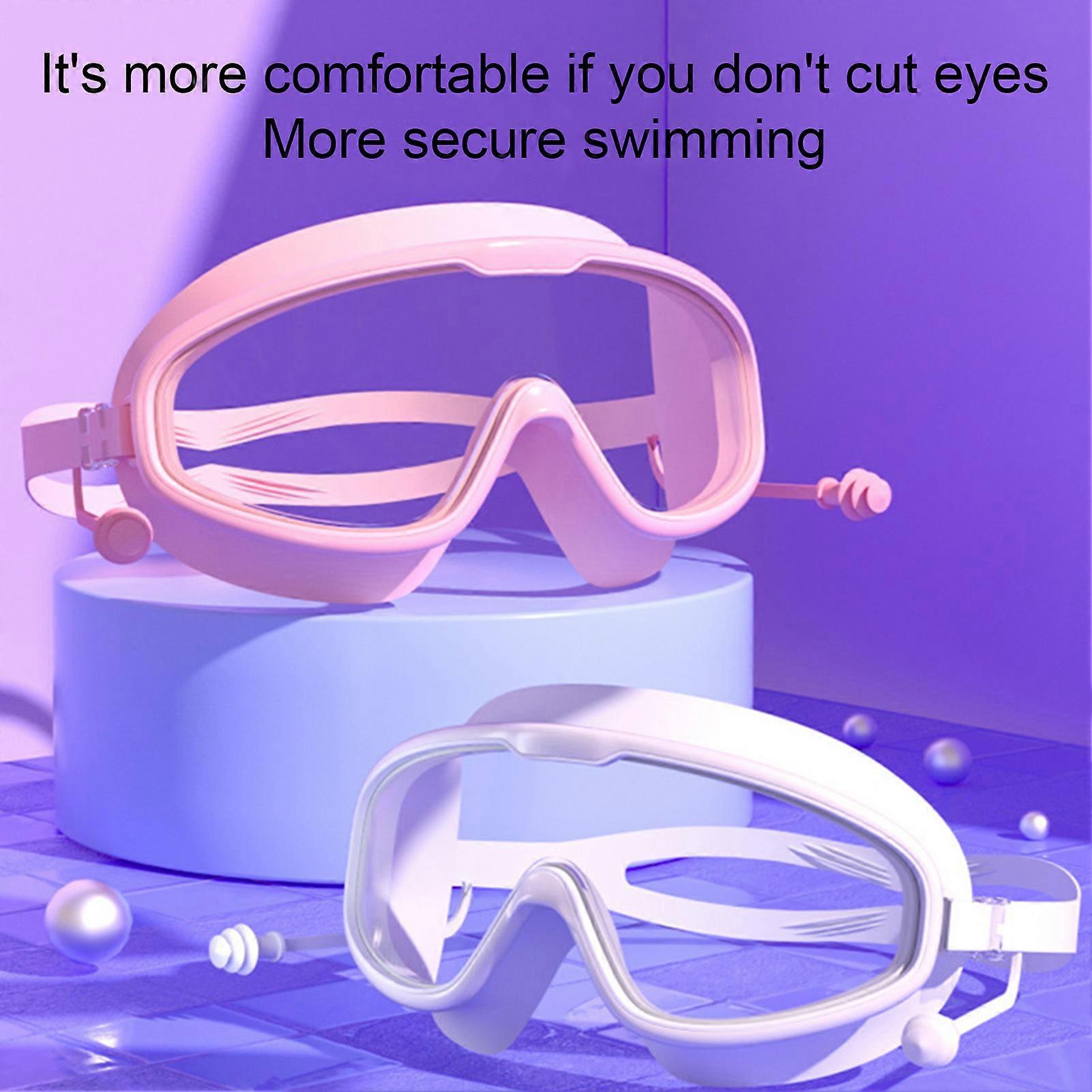 Swimming Goggles Set with Earplugs Leak-Free Anti-Fog UV Protection ...