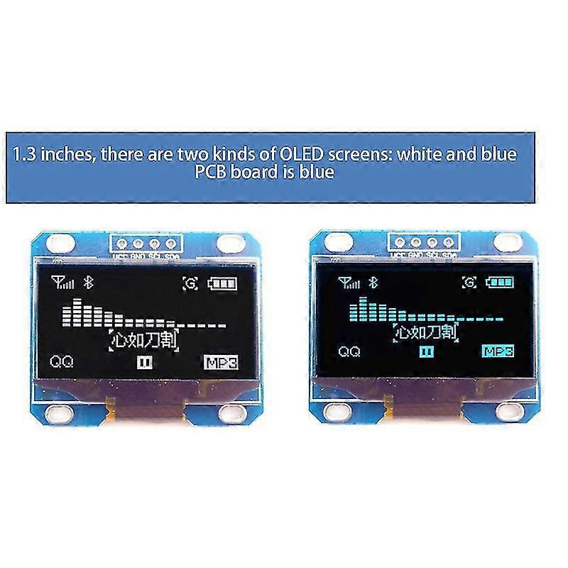 2pcs 1.3 Inch Iic I2c Serial 128x64 Sh1106 Oled Lcd Display Lcd Module For Avr Pic Stm32 Font ...