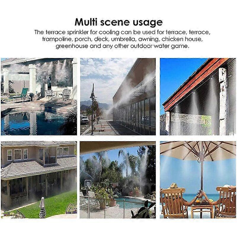 Outdoor Fogger, 9M Patio Fogger with 11 Fogger Nozzles + 1 Adapter ...