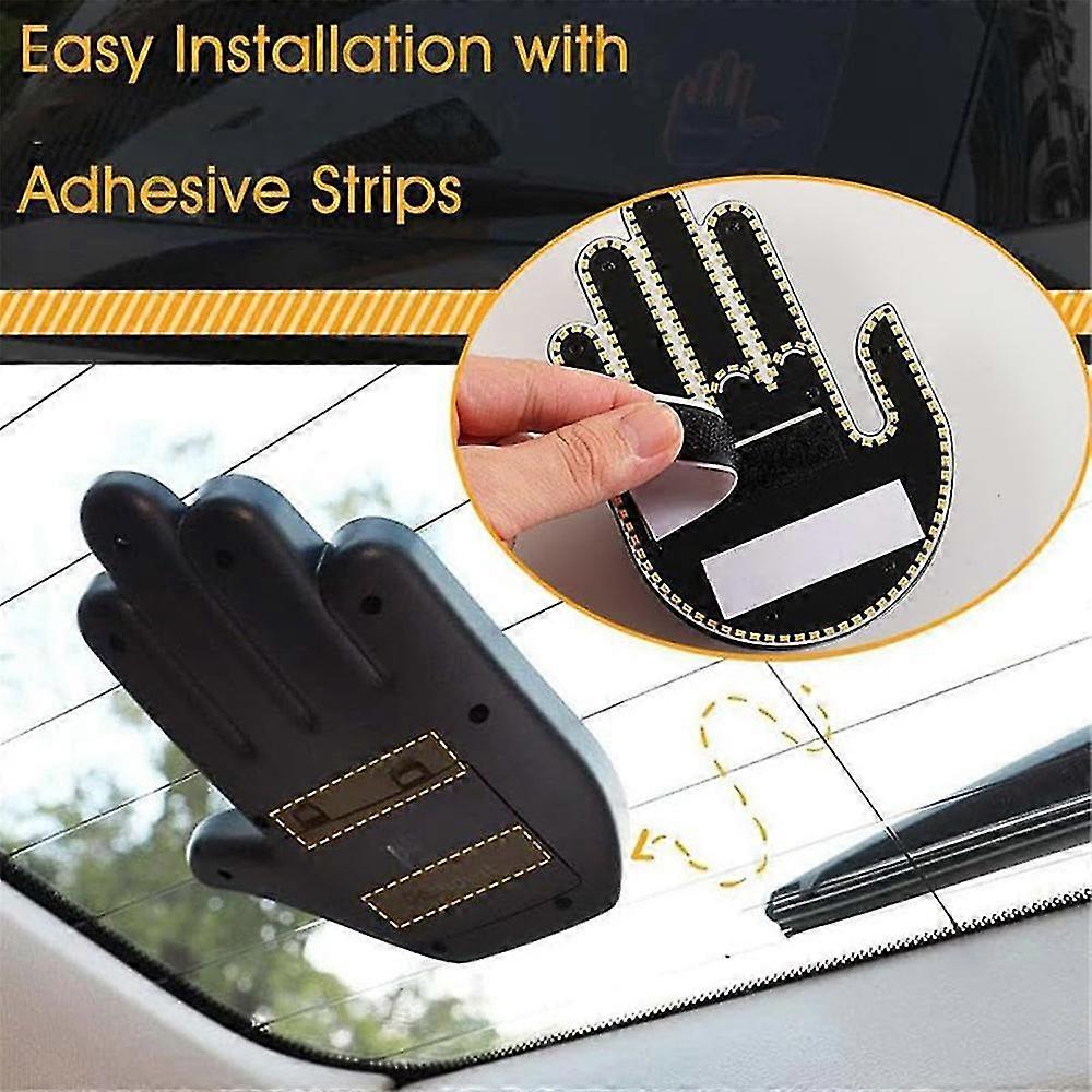 Hd Finger Gesture Light With Remote Led Car Back Window Sign Finger ...