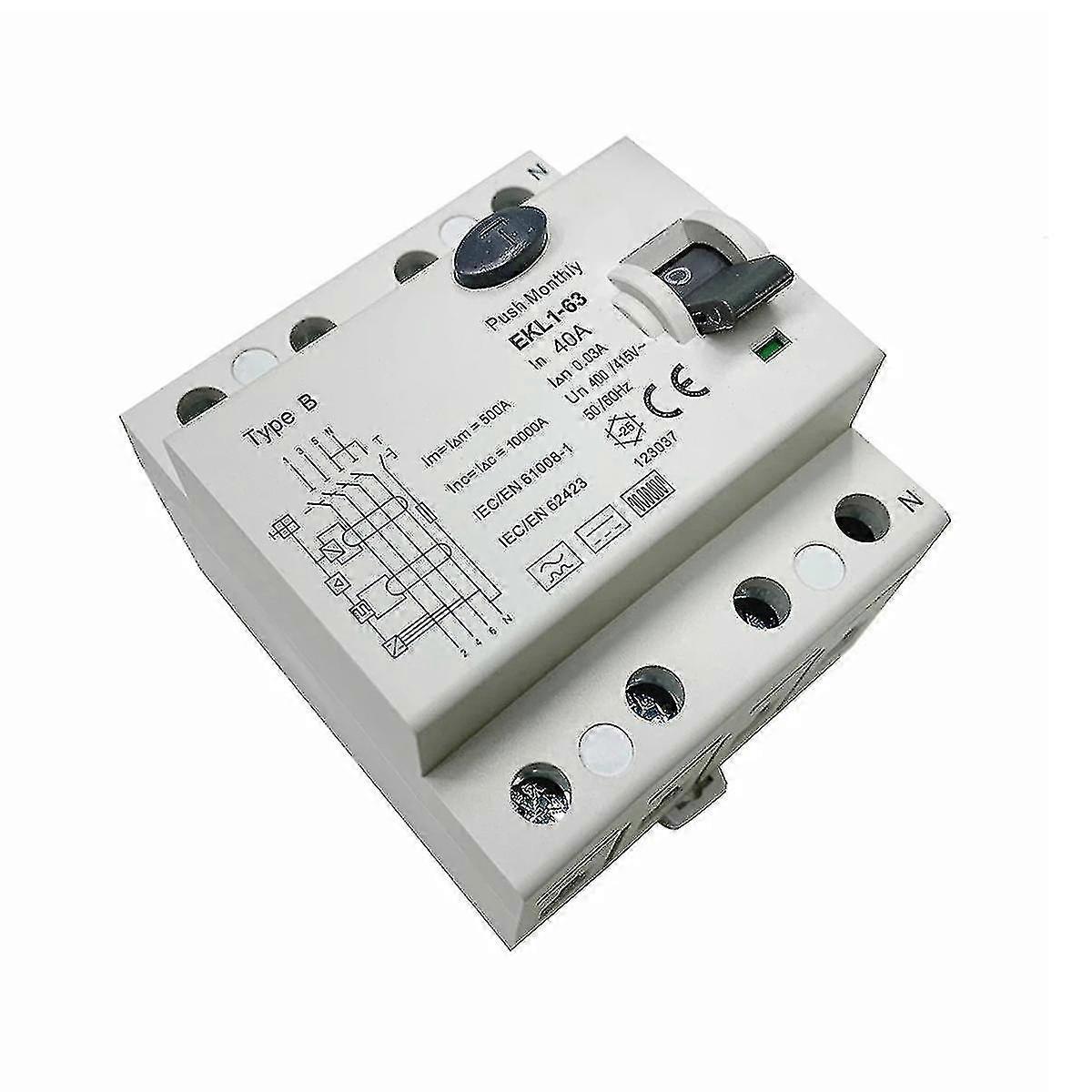 Type B Rccb Residual Current Circuit Breaker 10ka 4 40a 30ma Rcd Elcb ...