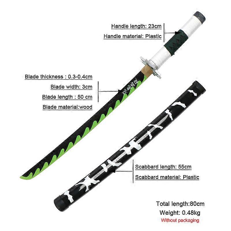 80CM Demon Slayer Katana Anime Sword Cosplay Weapon Prop Zenitsu ...