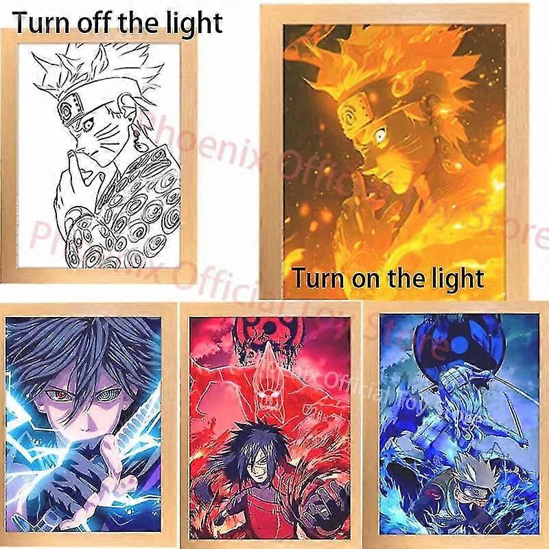 New Naruto Led Light Painting Naruto Madara Lamp Anime Kakashi Uchiha ...