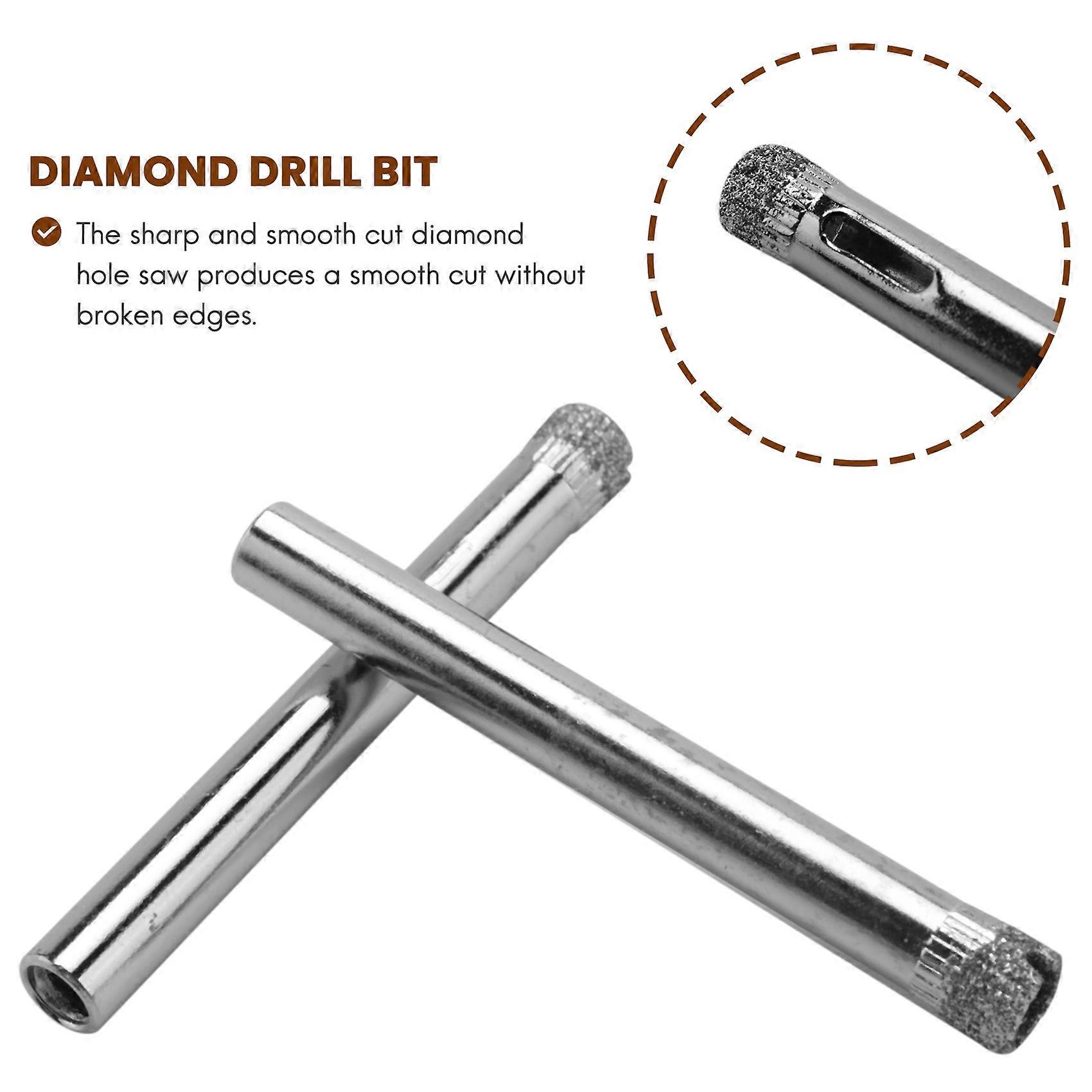 50Pcs Diamond Coated Drill Bit Set 6mm Diamond Tipped Hole Saw for Tile ...