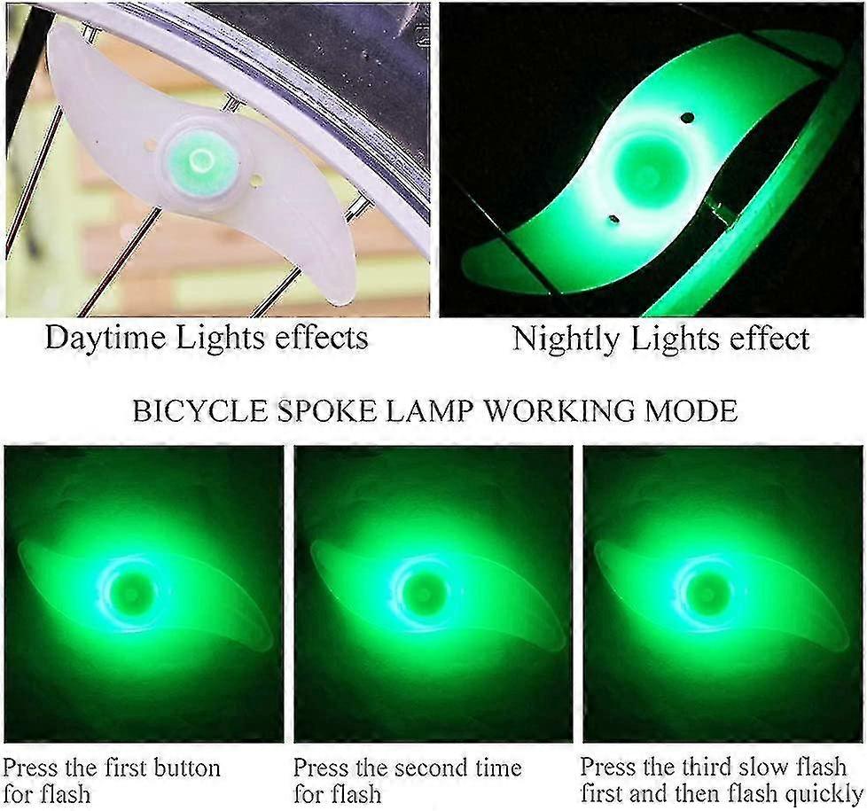 4 X Led Bike Wheel Light, Waterproof Led Bike Wheel Light With 3 ...