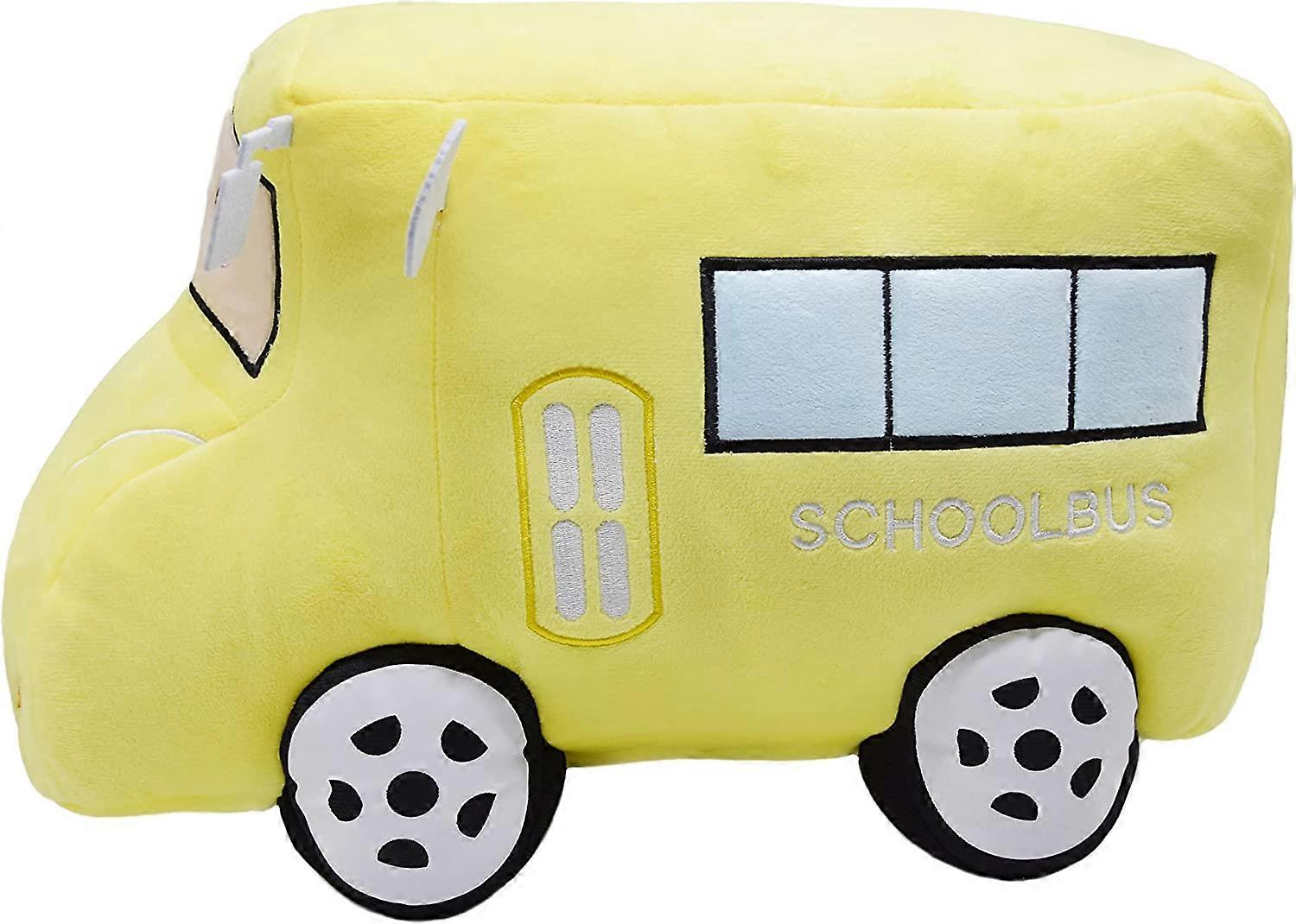 Soft Plush School Bus Stuffed Car Toy Super Cute Yellow Truck plushie ...