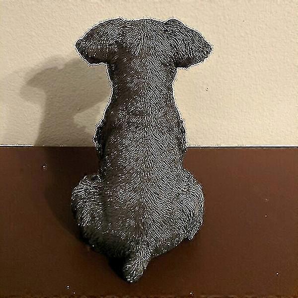 Sitting Schnauzer Puppy Statue Resin Lawn Sculpture Super Cute Garden ...