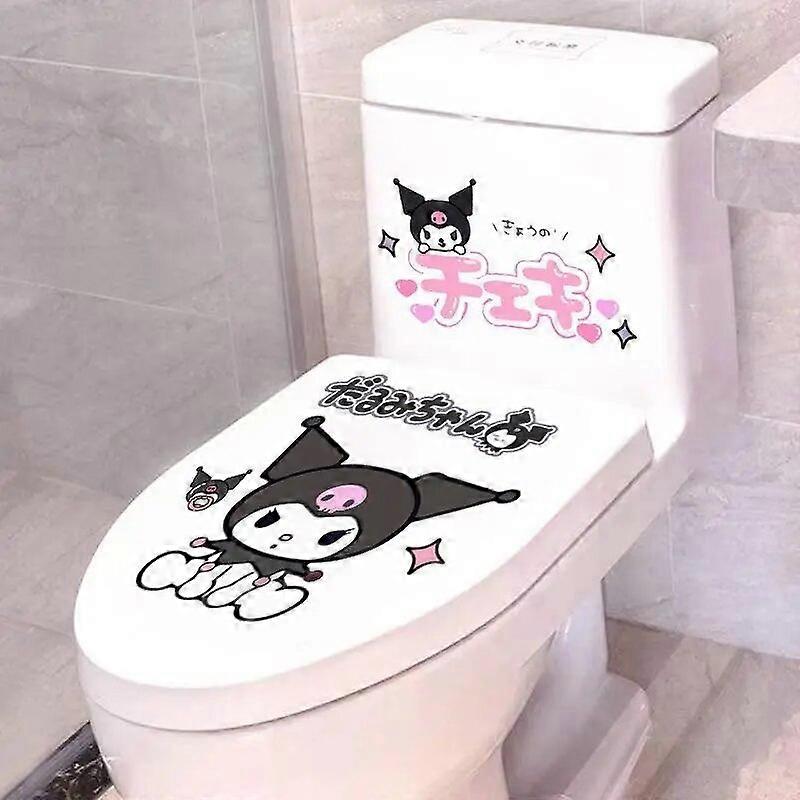 Sanrio Kuromi Cute Cartoon DIY Toilet Sticker Toilet Waterproof Sticker ...