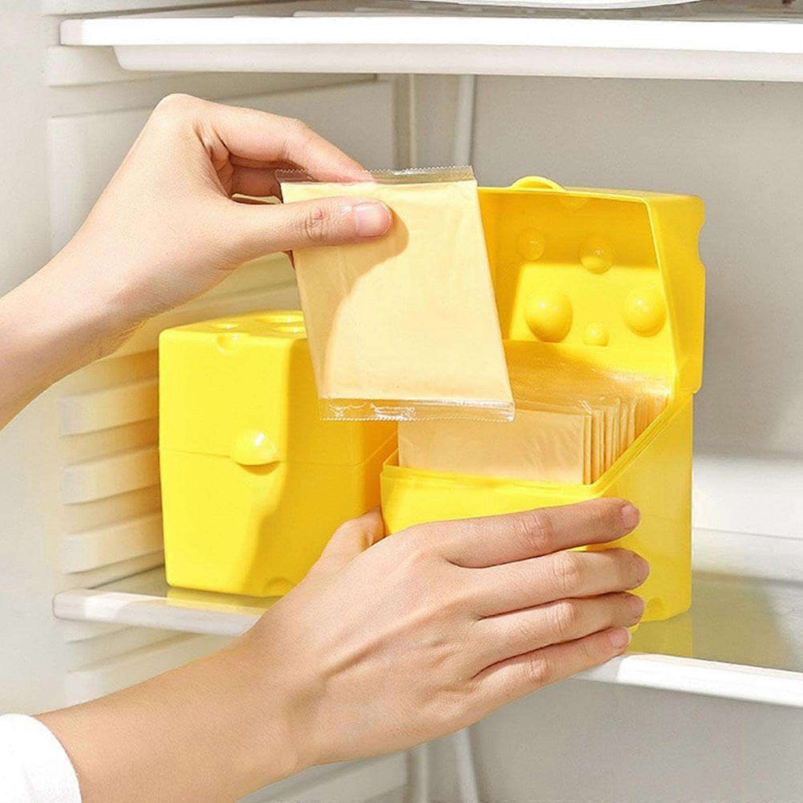 Sliced Cheese Storage Container, Cheese Slice Holder, Plastic Butter ...