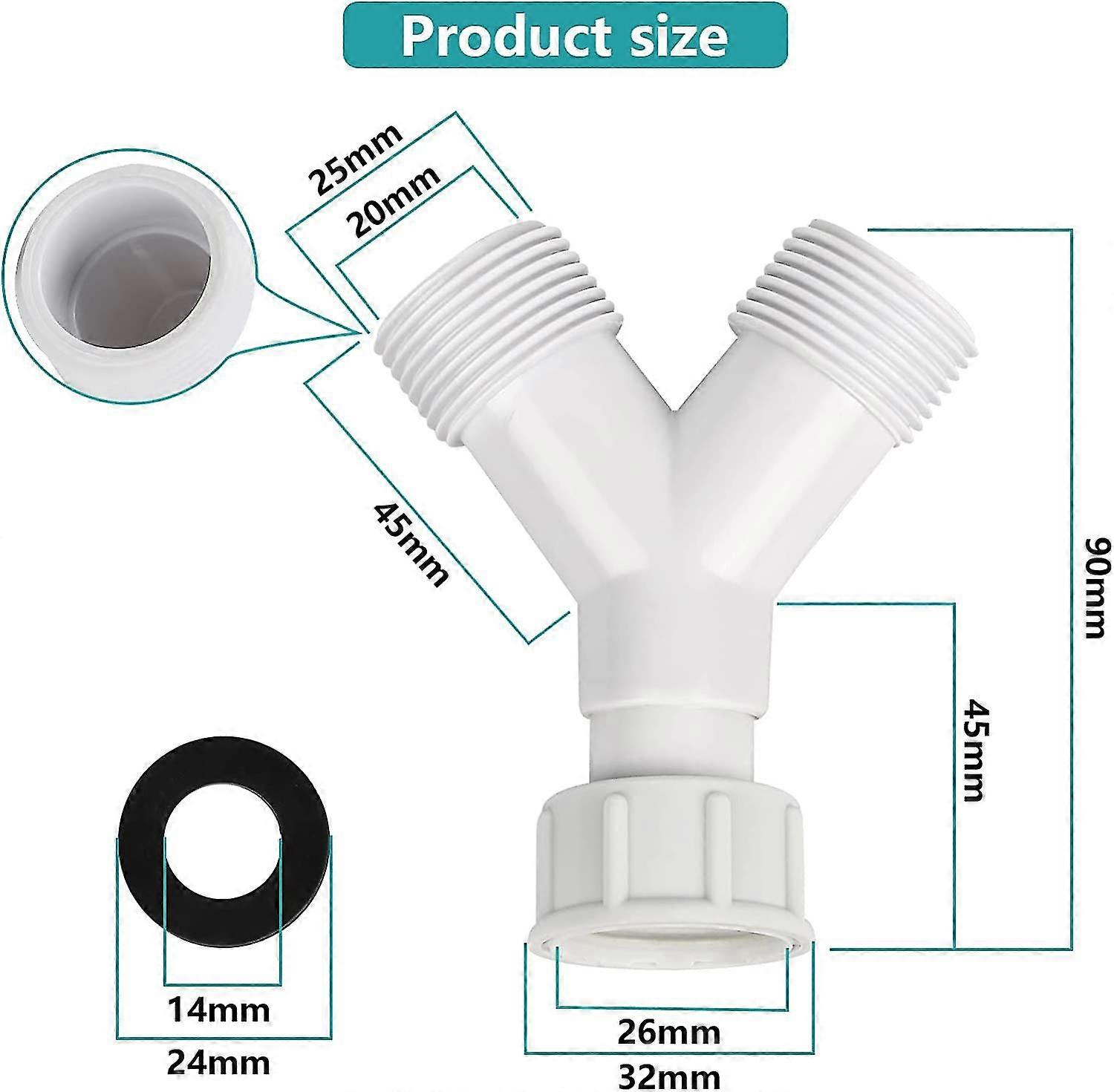 Washing Machine Y Piece, Plastic 3/4 Hose Connector, Appliance Inlet Bsp Hose Y-piece Splitter ...