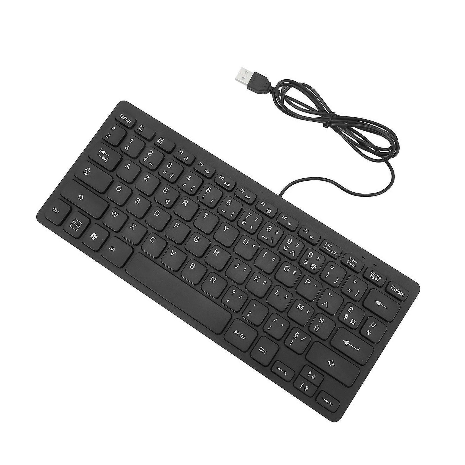 78 Keys Language Ultra Thin Keyboard Plug and Play Splash Proof USB Wired Compact Keyboard for ...