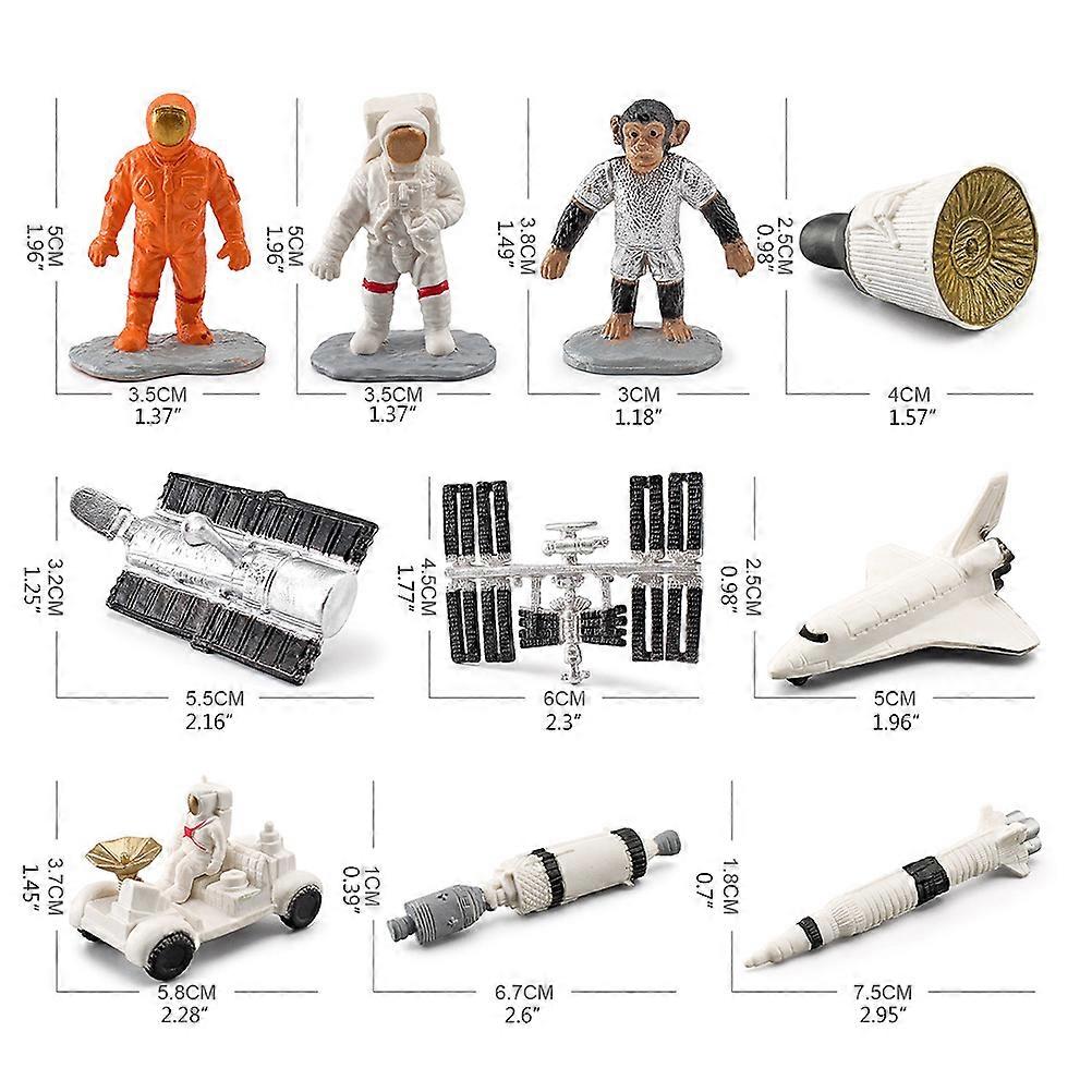 10Pcs Astronaut Model Set PVC Spaceman Toys Outer Space Miniatures ...