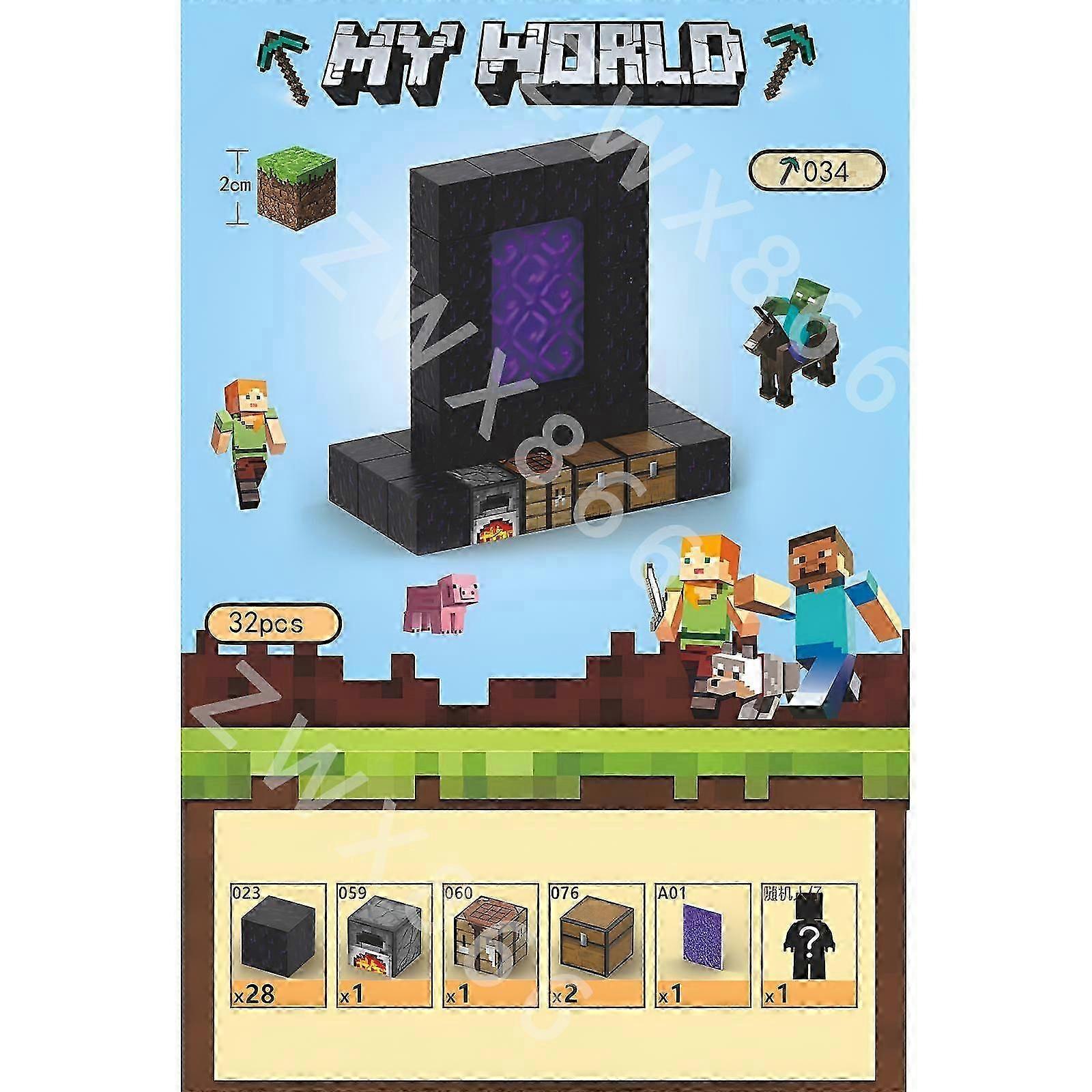 Game Minecraft mini Figure Map DIY Magnetic Toys Minecraft Dungeons ...