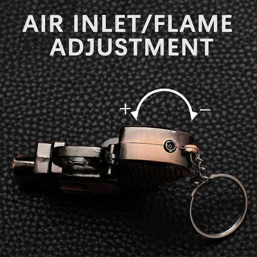 Red Flame Windproof Jet Lighter - Mini Gun Design Refillable Butane ...