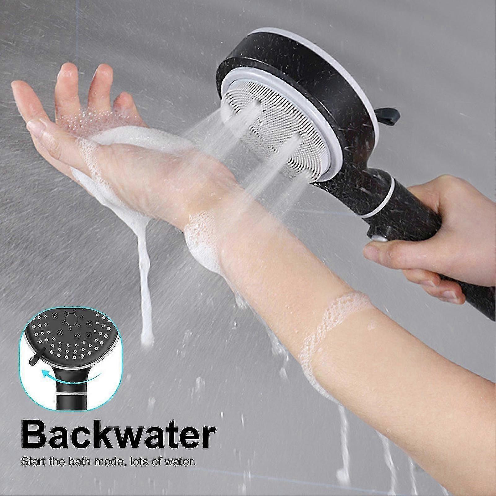 Dual Side Shower Head Silicone Gel Massage 6 Gear Switchable One Key ...