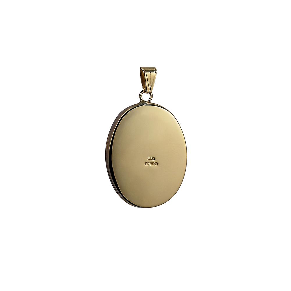 9ct Gold 35x26mm flat oval plain Locket | Fruugo UK