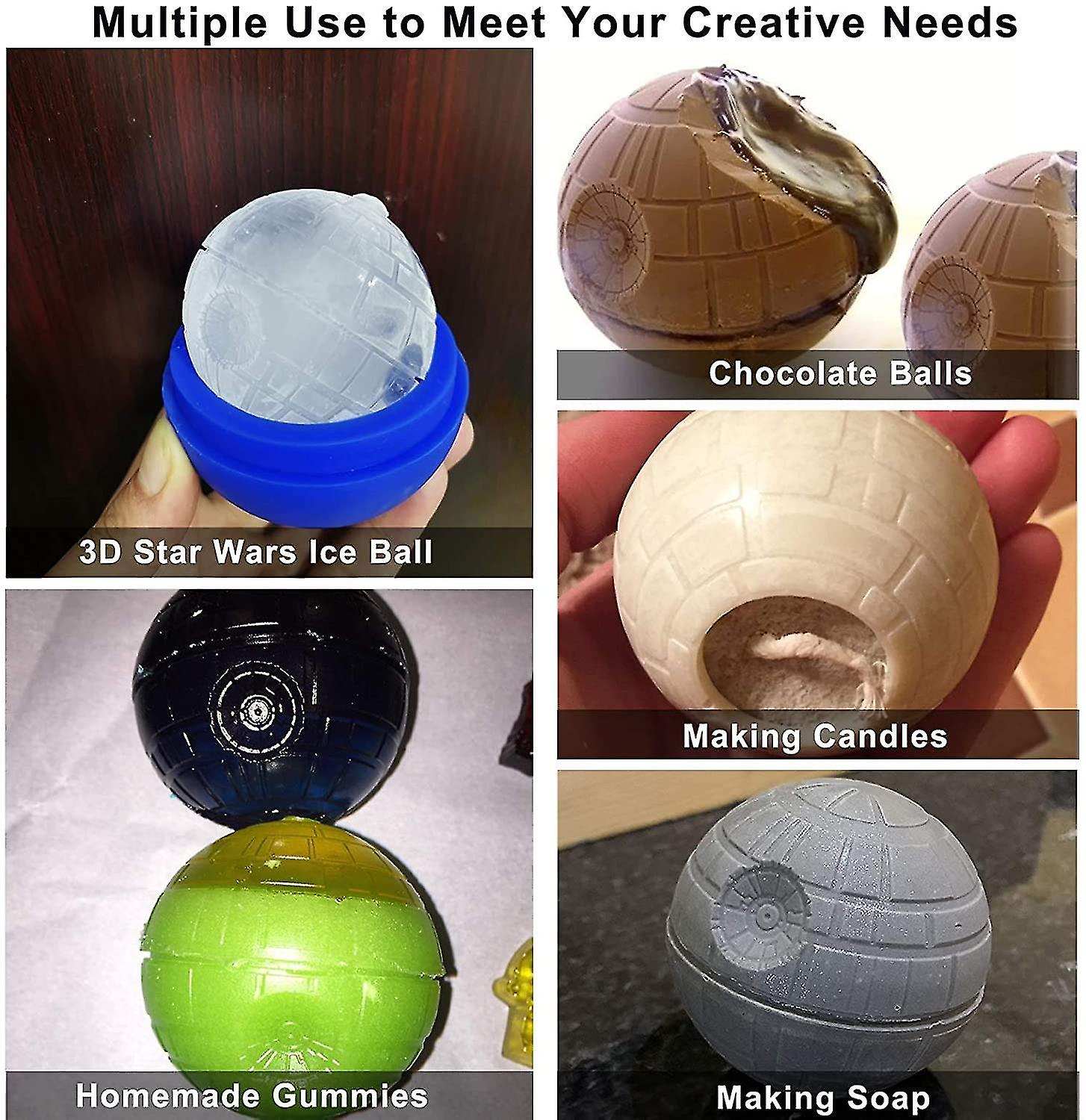 2pack 3d Death Star Wars Silicone Ice Cube Moulds, Death Star Ice Mould ...