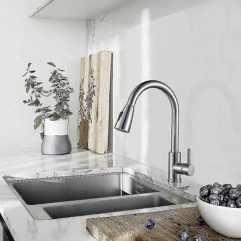 Kitchen Faucet, 304 Stainless Steel Sink Mixer Tap, 360 Rotating Sink ...
